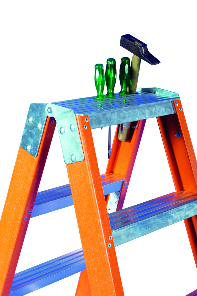 Doppelstufenstehleitern, Fiberglas mit Alustufen | 8 | 2571000008